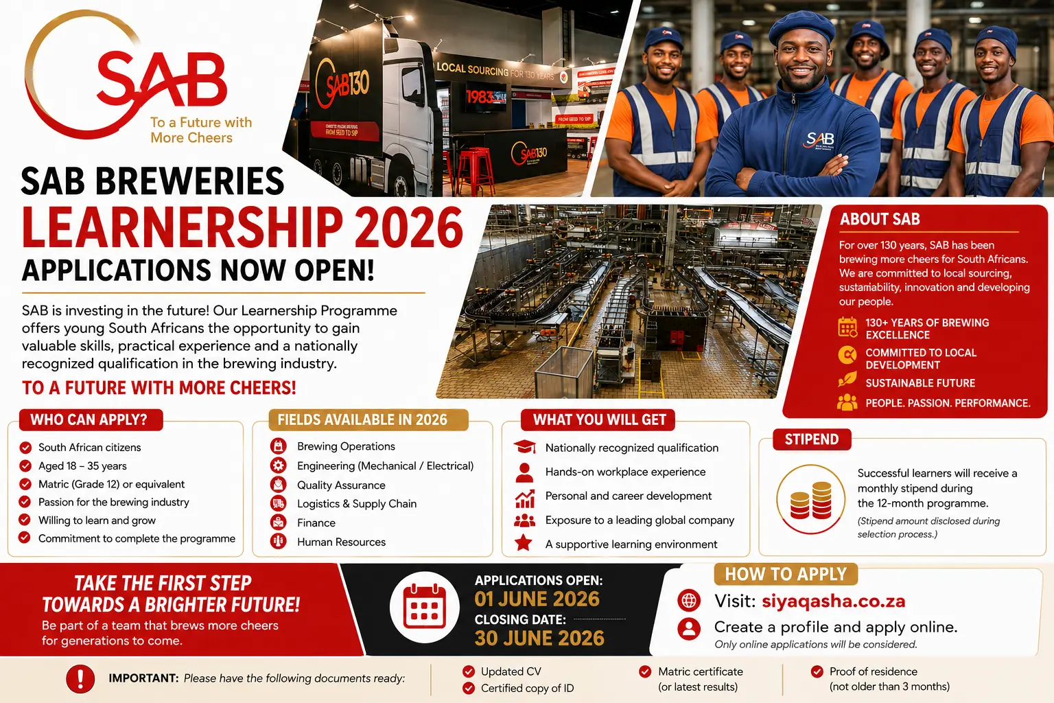 SAB Breweries Learnership 2026: Apply Now for Your Future